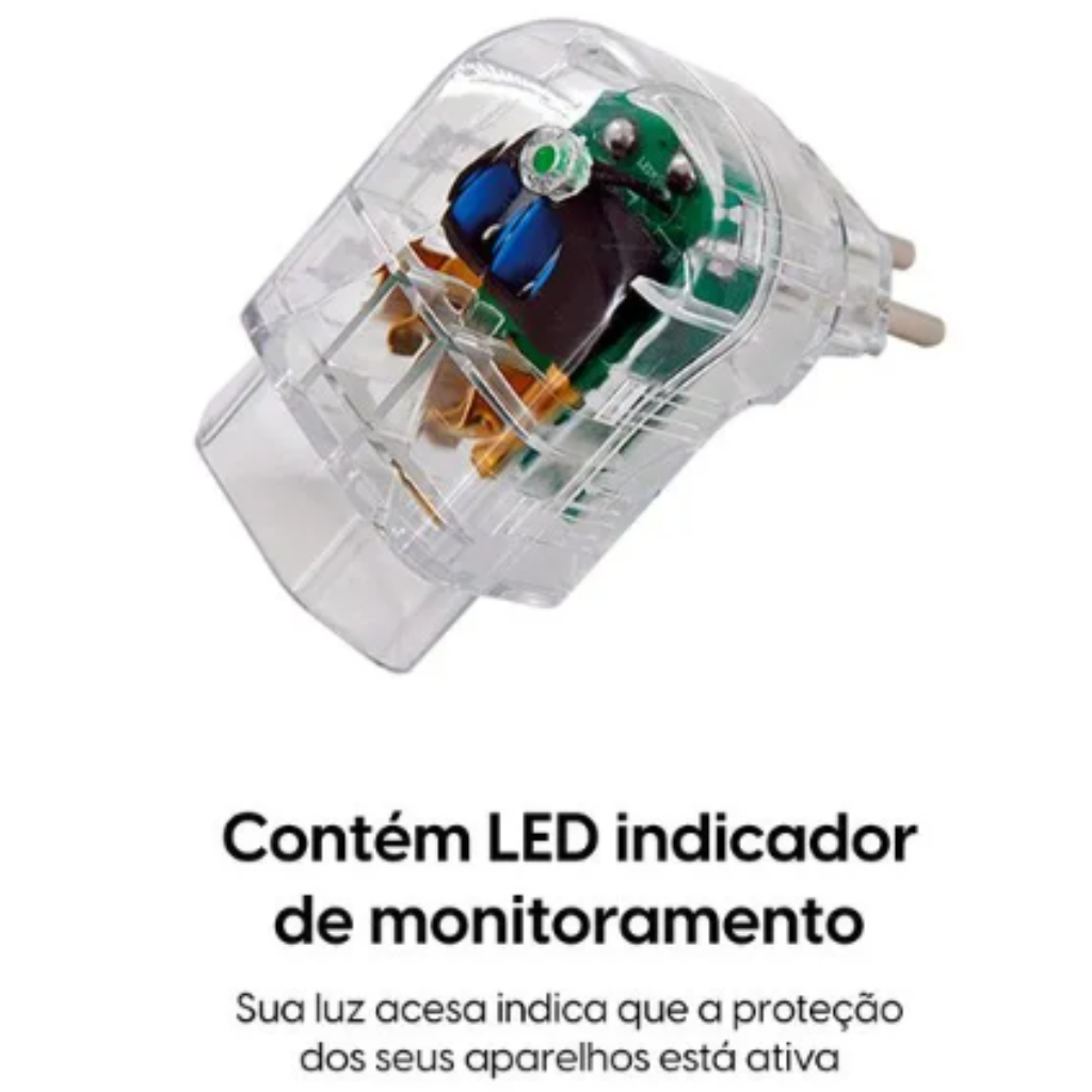 PROTETOR SURTO (DPS) 2P+T 10A 1 TOM BIVOLT ELGIN - Mapege Distribuidora