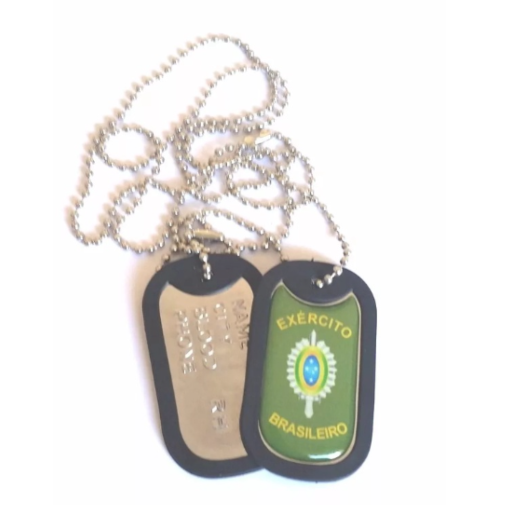 PLAQUETA IDENTIFICAÇÃO INOX - Guerra Artigos Militares e Civis